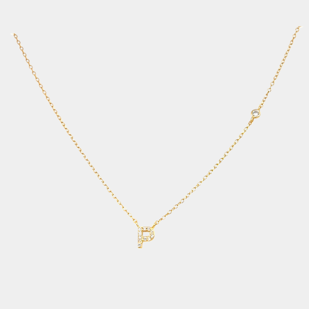 Small diamond letter necklace store